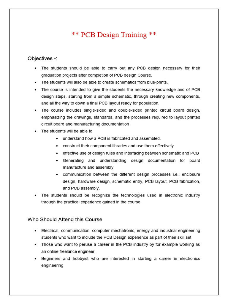 PCB Design Course for Beginners | PDF | Printed Circuit Board ...