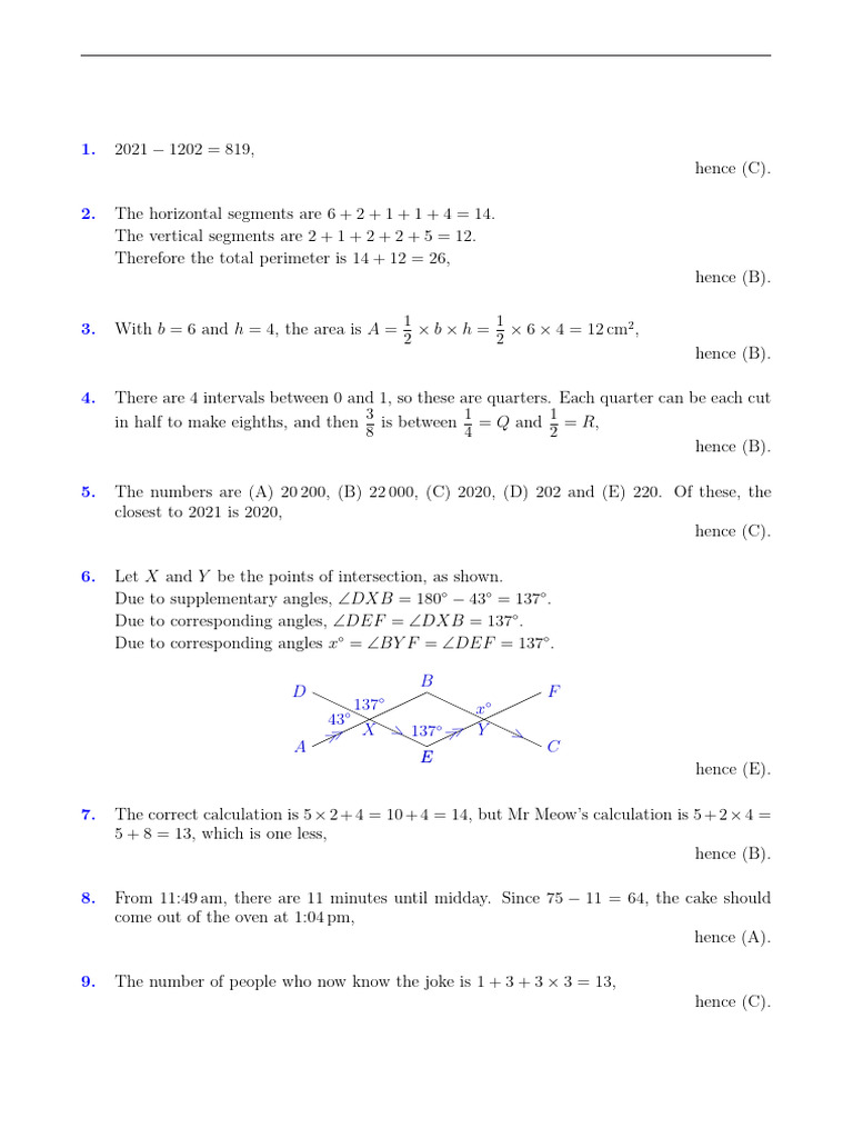 Amc 2021 Jun Sol | PDF | Mathematics | Elementary Geometry
