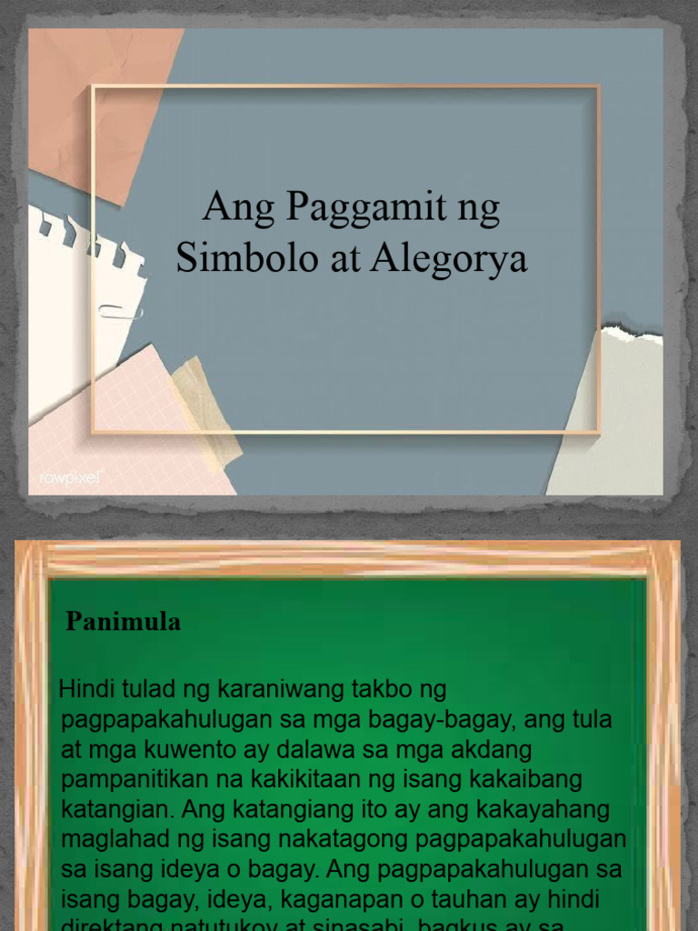 Ikalimang Pangkat Ang Paggamit NG Simbolo at Alegorya | PDF