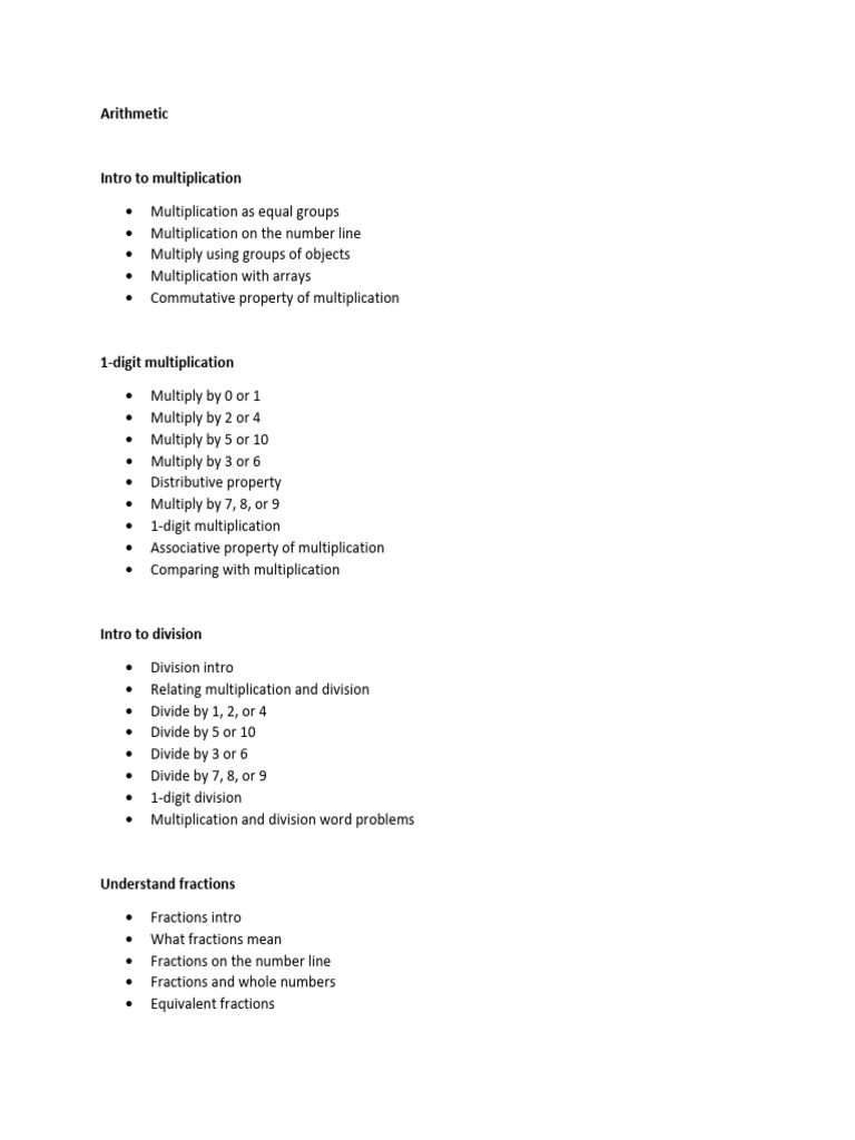 01 Arithmetic | PDF | Multiplication | Numbers