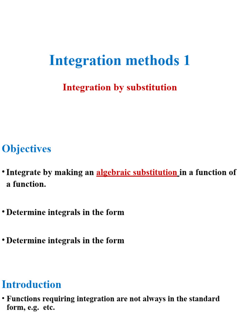 Integration by Substitution Guide | PDF | Integral | Function (Mathematics)