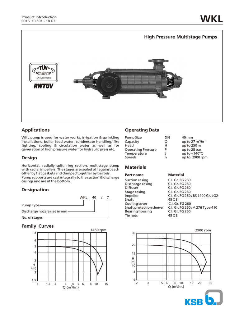 WKL Leaflet | PDF | Pump | Bearing (Mechanical)