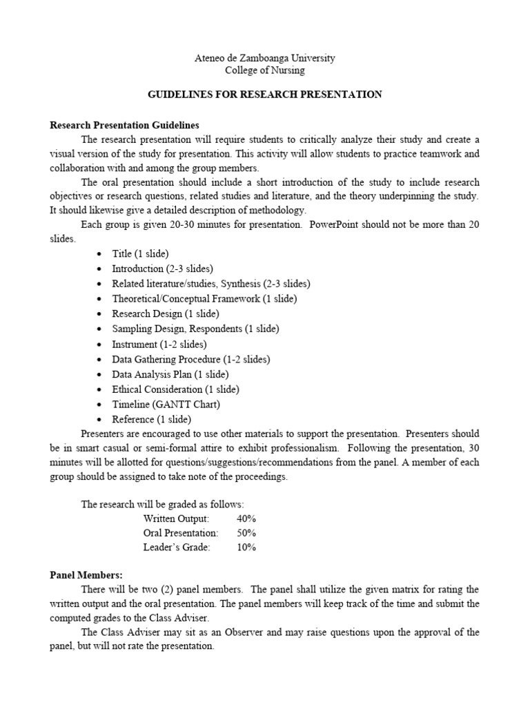 Oral Presentation Guidelines for Research | PDF | Cognition ...