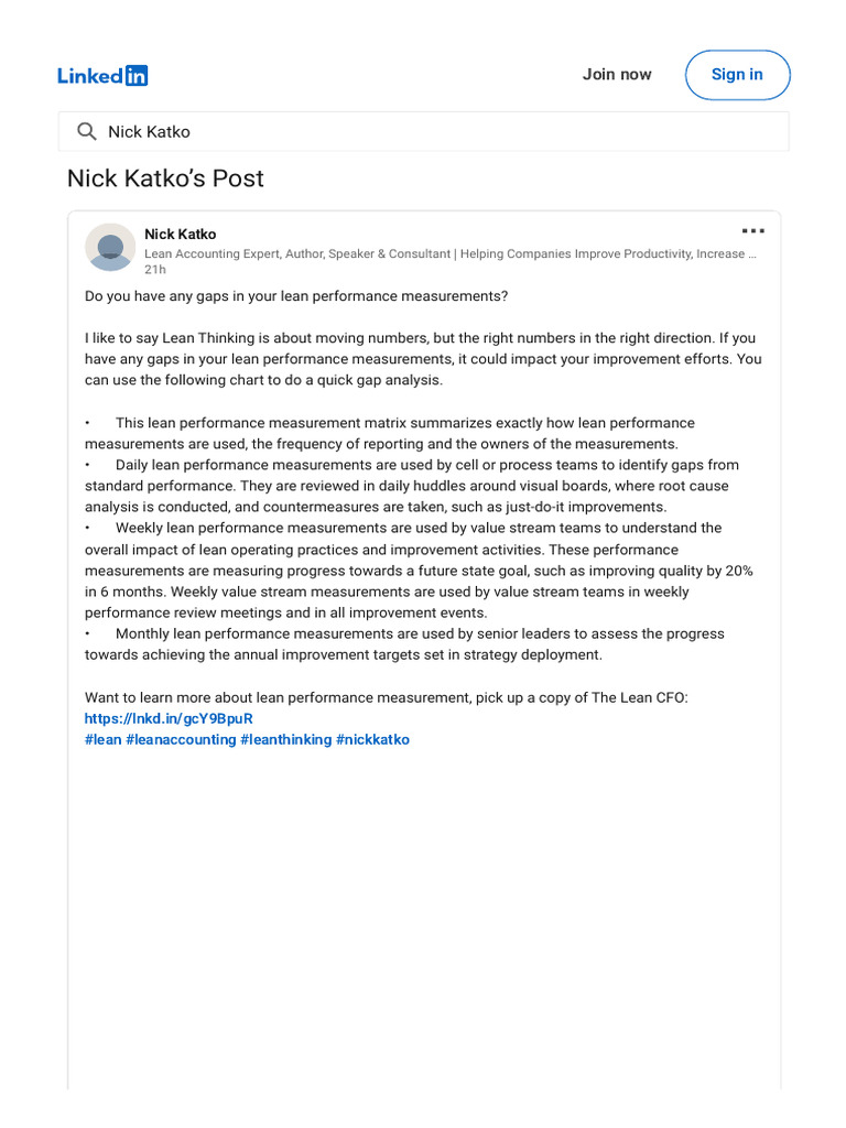 Nick Katko On LinkedIn #Lean #Leanaccounting #Lea | PDF | Business ...