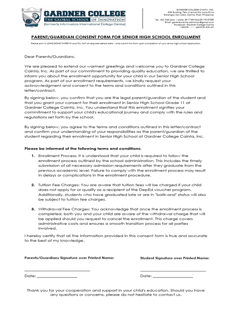 Guardian Consent Form | PDF