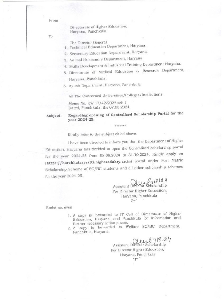 Scholarship Session 2024-25 | PDF