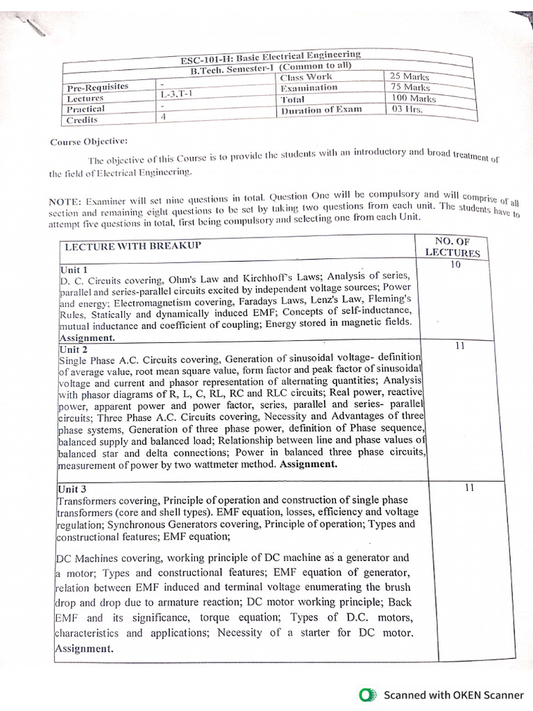 Basic Electrical Engineering | PDF