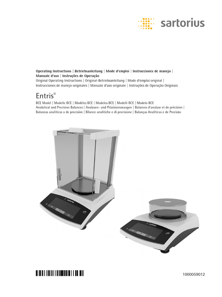 Sartorius Entris II Manual | PDF | Menu (Computing) | Power Supply