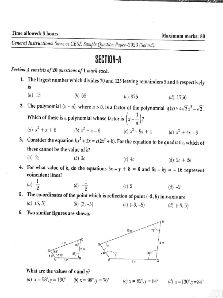 Sample Paper - 3 | PDF