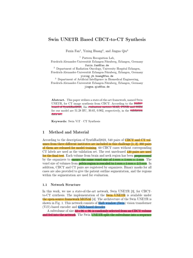 CBCT to CT Synthesis | PDF | Applied Mathematics | Artificial Intelligence