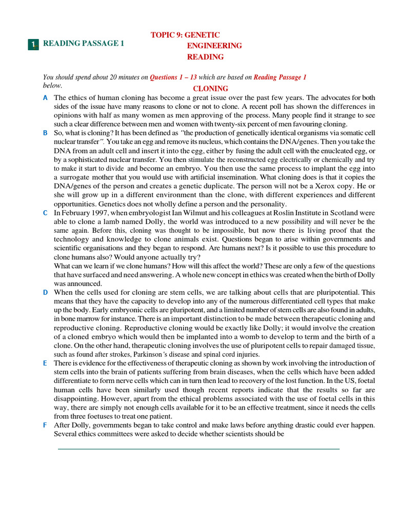 Cloning Ethics and Medical Potential | PDF | Pearl | Cloning