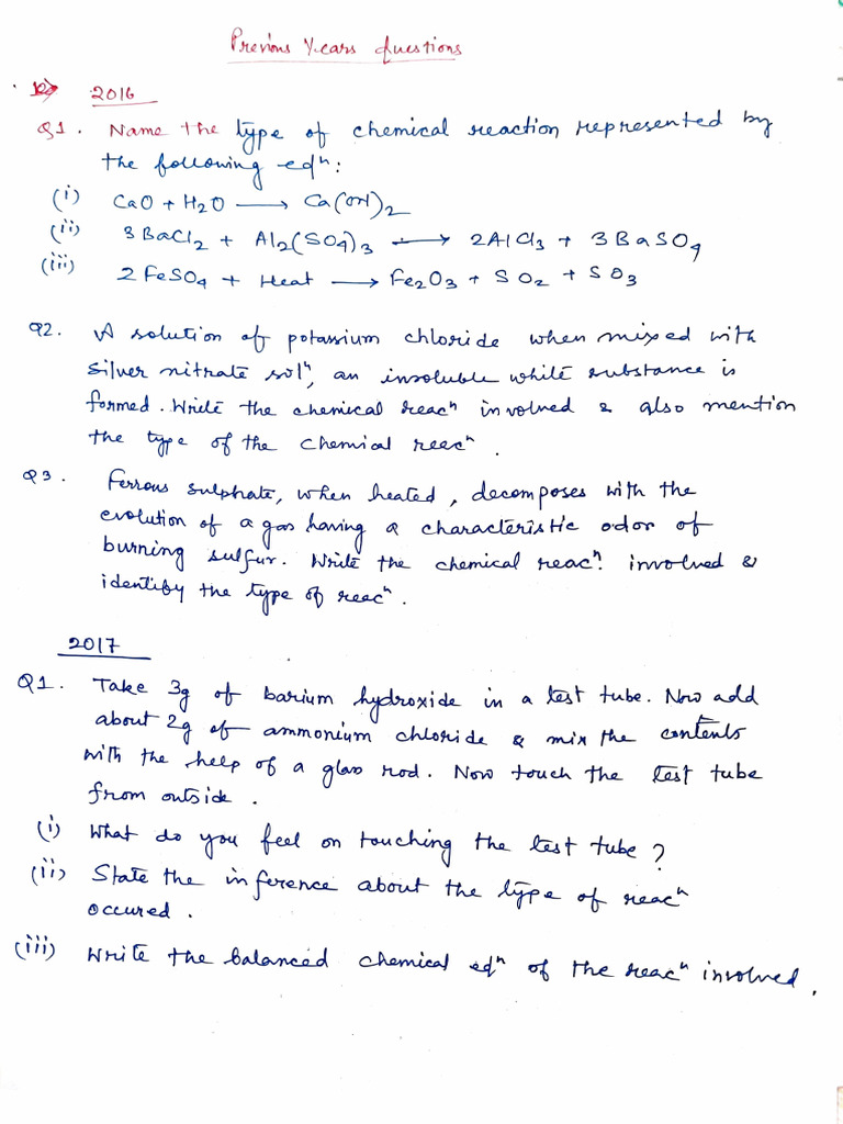 Chemical Reactions and Observations | PDF