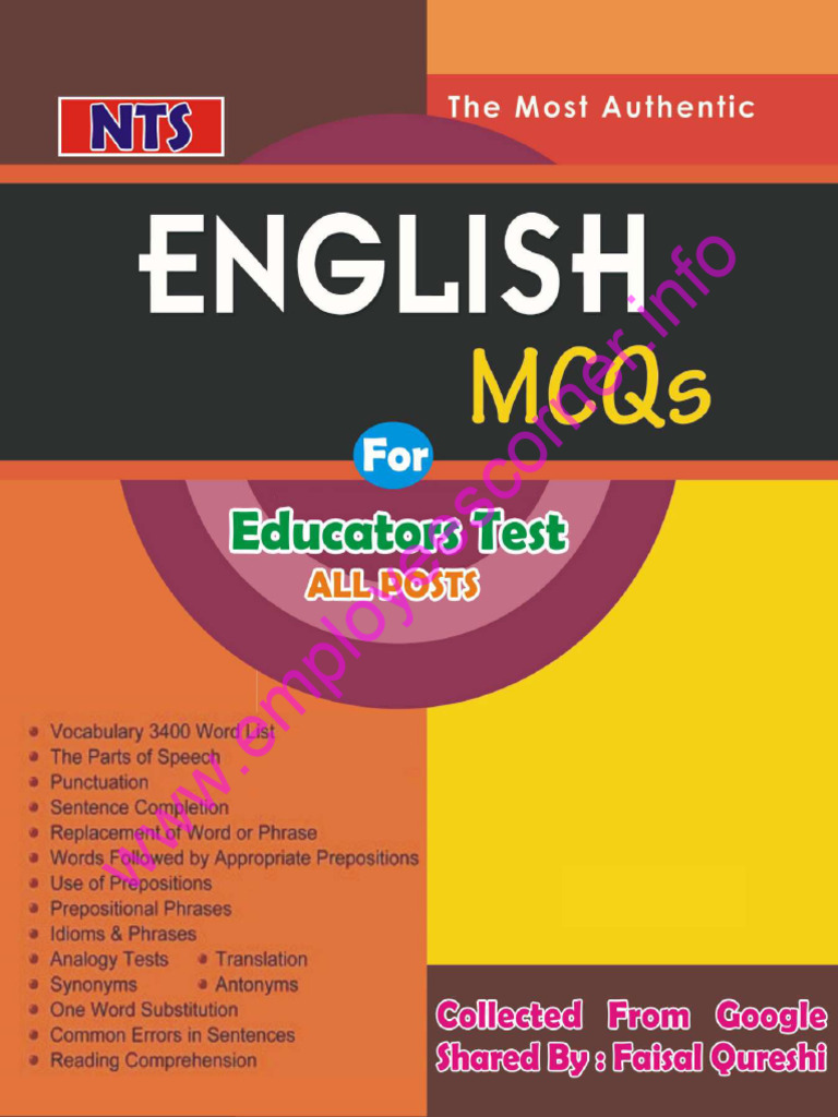 NTS - English MCQs Book | PDF