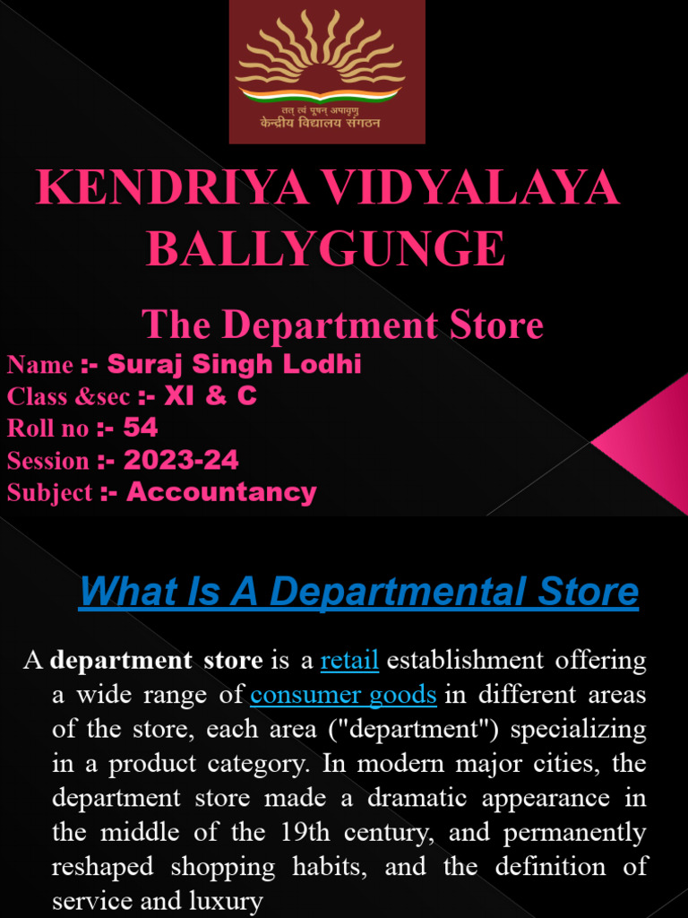 Suraj Singh Lodhi BST Project 2023 24 | PDF | Department Store | Retail