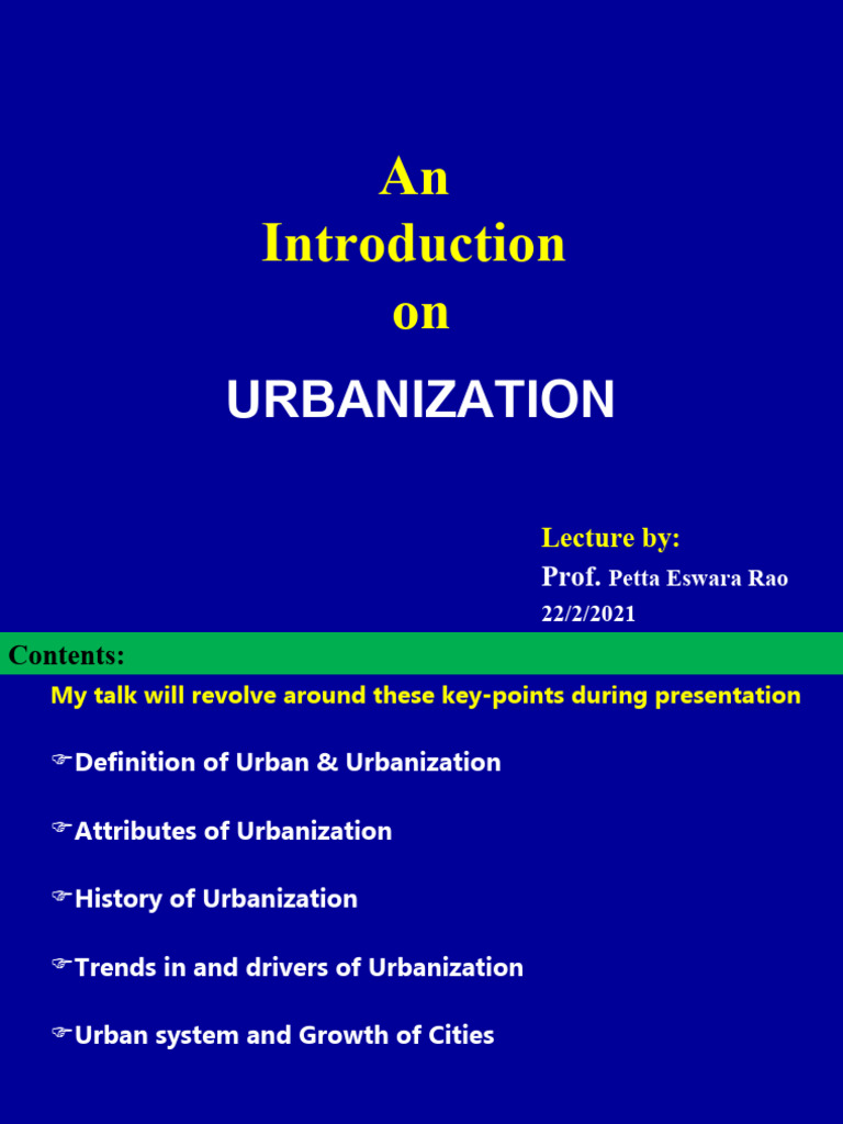 Urban Introduction.ppt1 | PDF | Urbanization | Mesopotamia