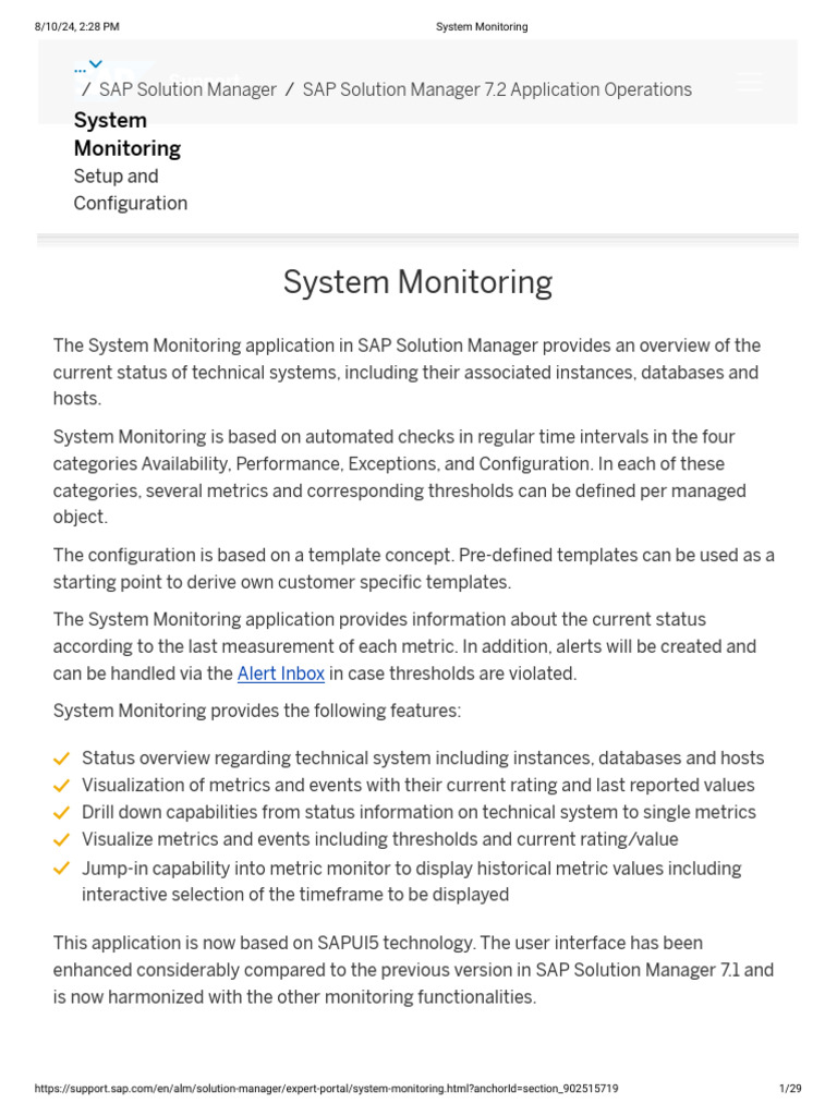 SAP-SolMan SystemMonitoring | PDF | Databases | File System