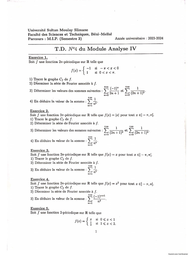 Correction TD 4 Analyse 4 | PDF
