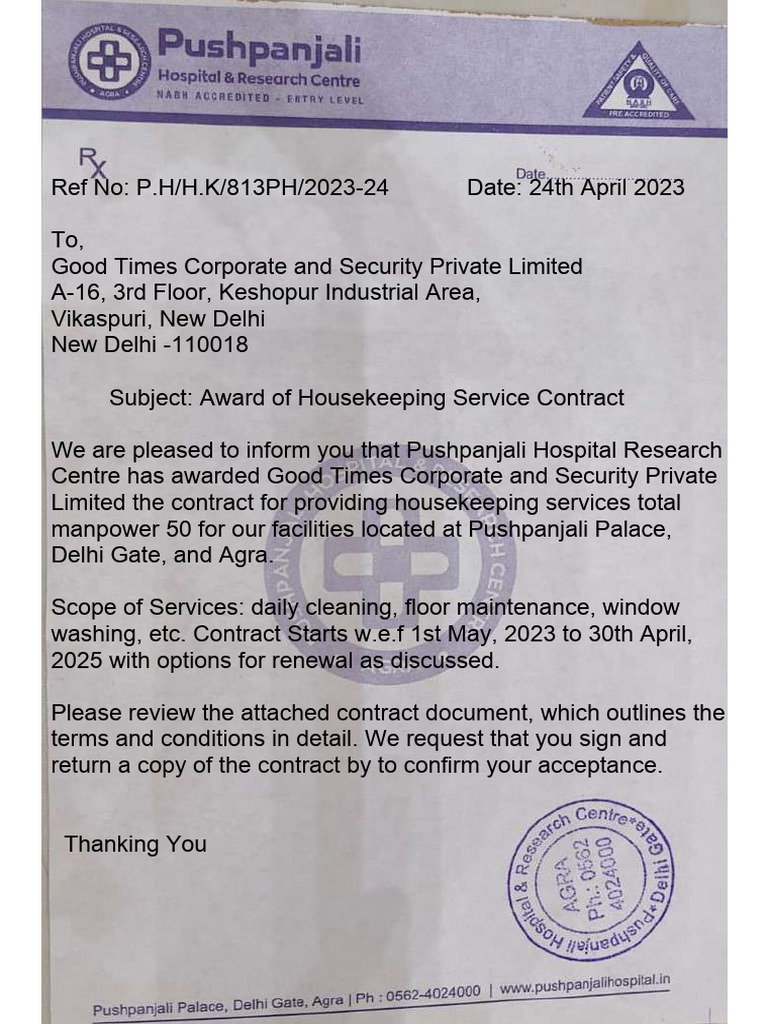 Pushpanjali Workorder | PDF