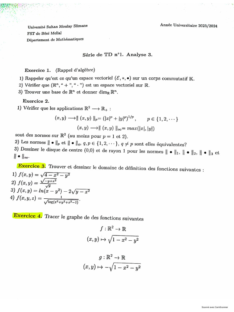 Correction Tds D'analyse 3 | PDF