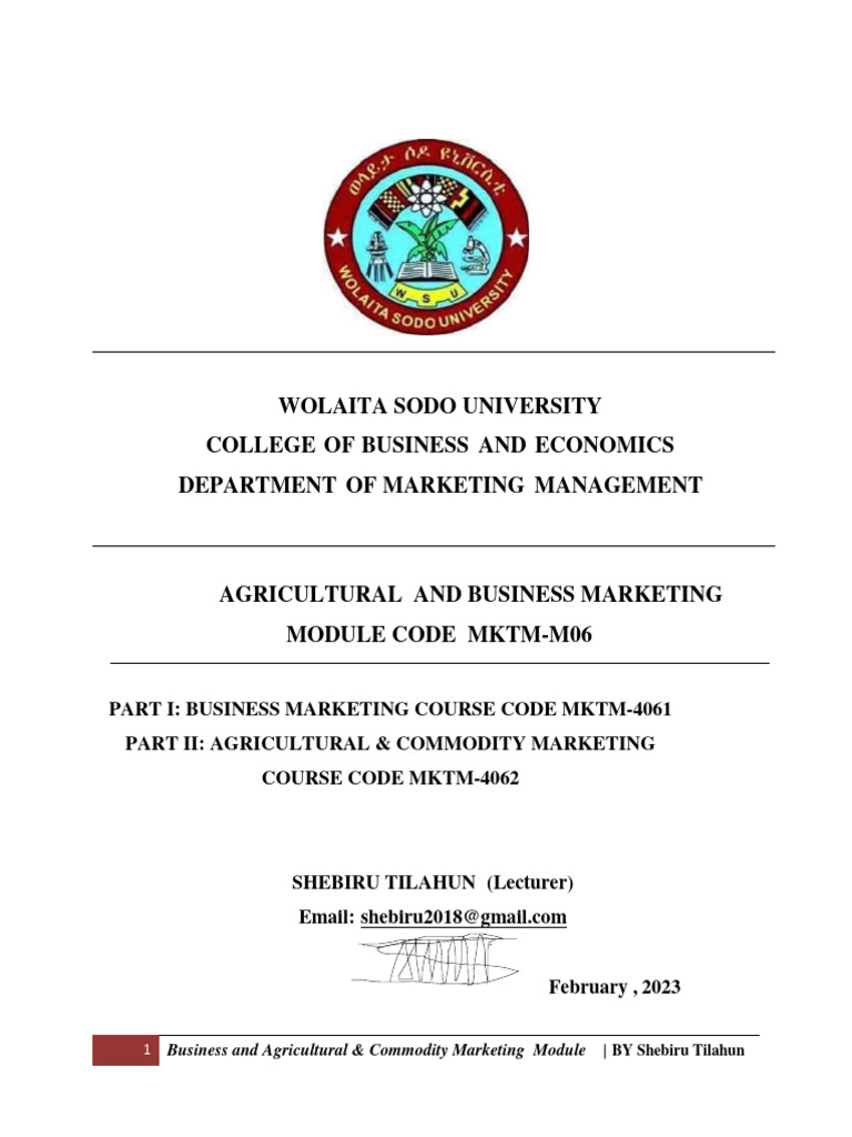 Business and Agricultural Marketing Module | PDF | Demand | Marketing