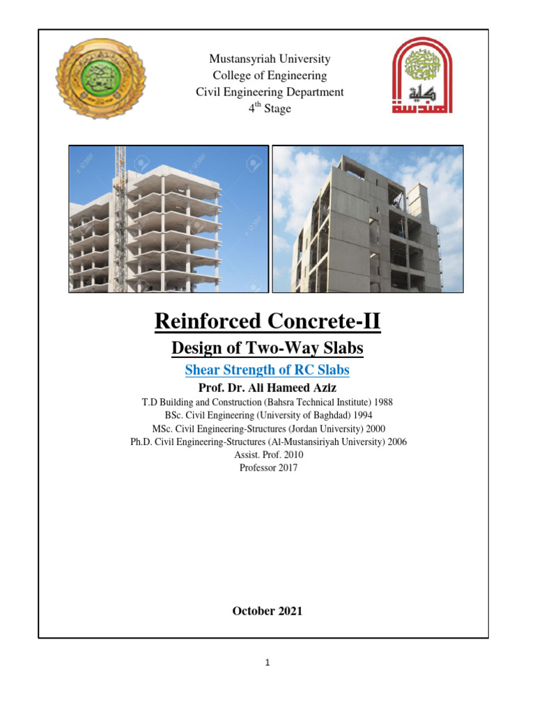 Shear Strength in Reinforced Concrete Slabs | PDF | Column | Shear Stress