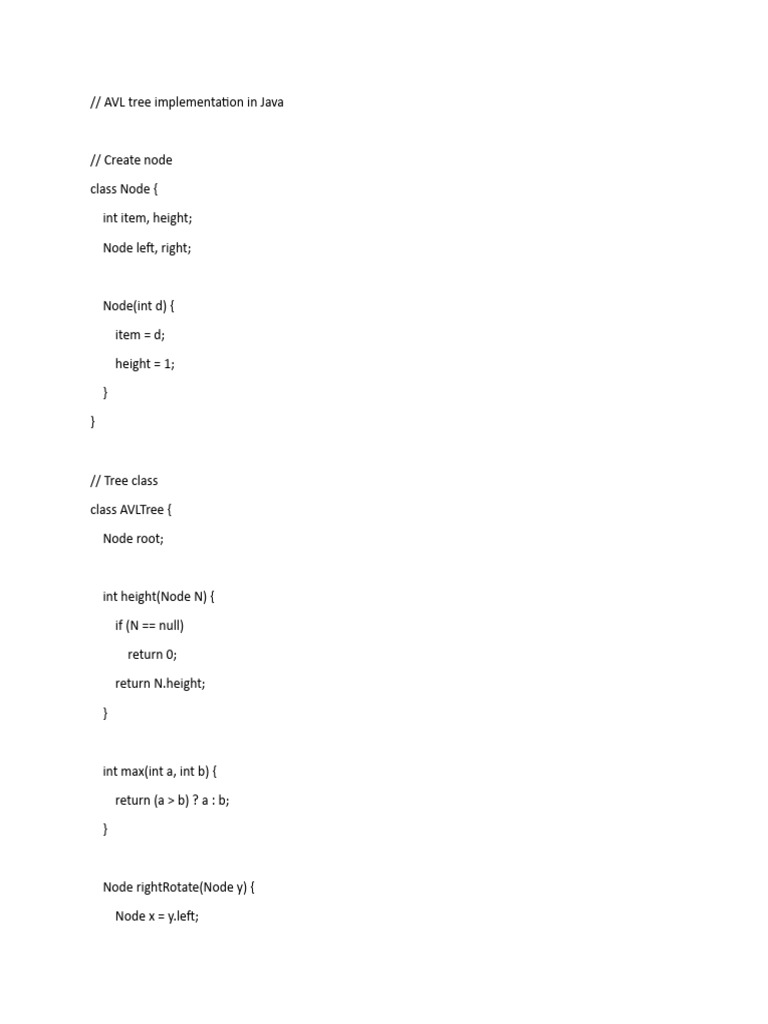 Avl Tree Implementation In Java Pdf Algorithms And Data Structures