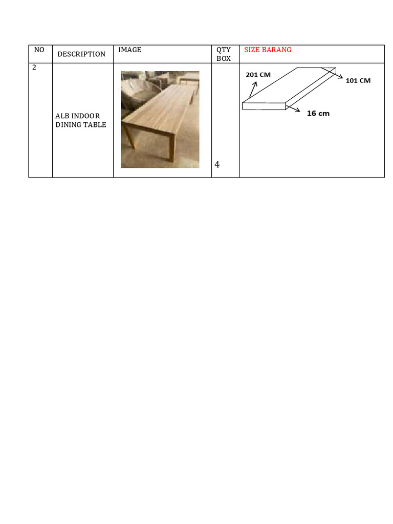 Alb Indoor Dining Table - Natural 200x100 | PDF