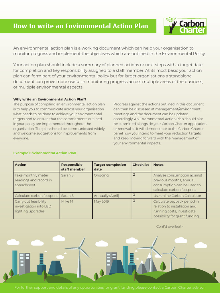 Write Environmental Action Plan v1 | PDF | Policy | Economy And The ...