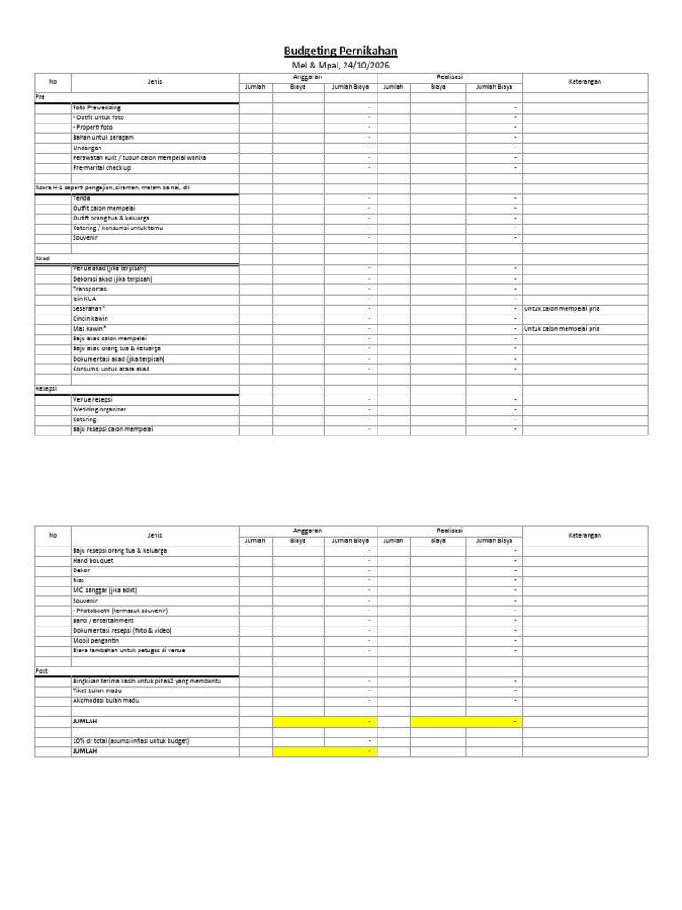 Contoh Data Pengeluaran | PDF