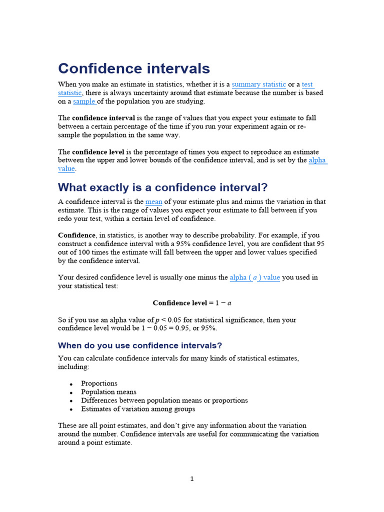 Confidence Interval | PDF