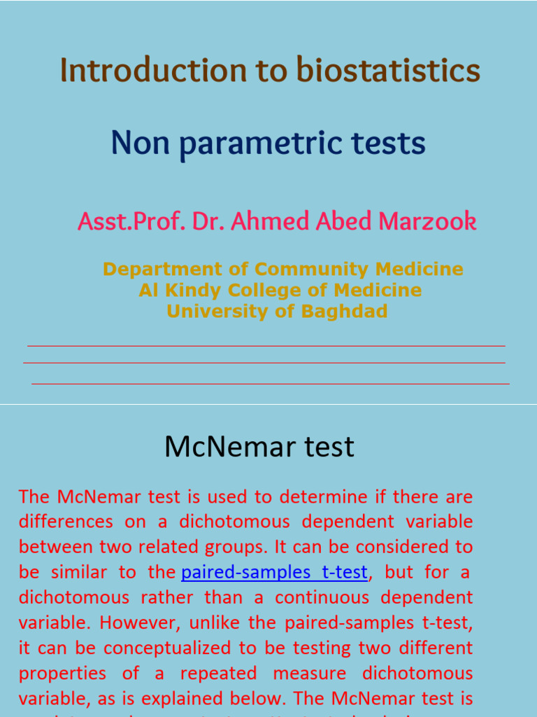 Non Parametric Test | PDF
