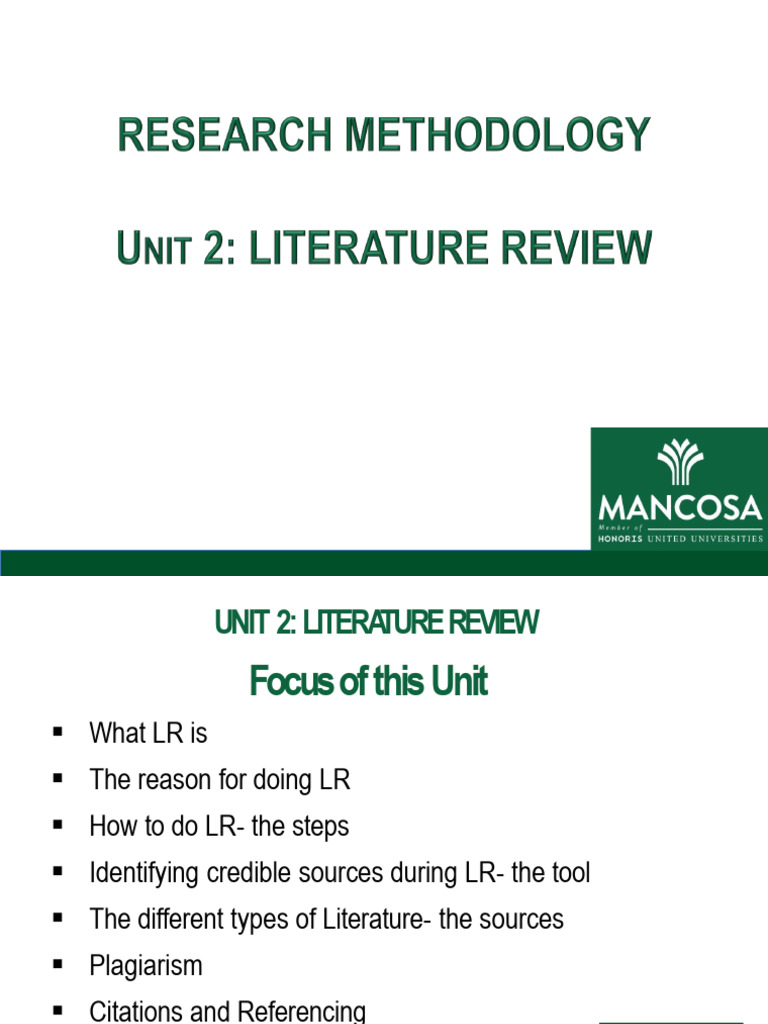 Unit 2 - Literature Review 1 | PDF | Citation | Libraries