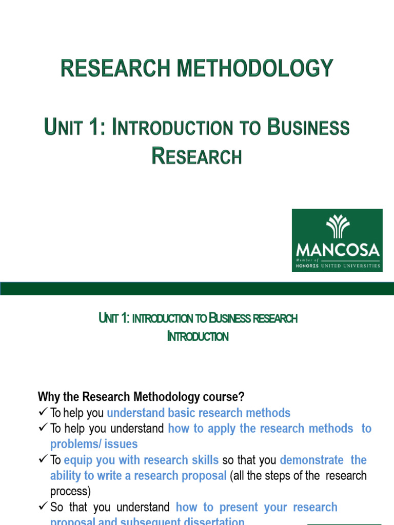 Business Research Methodology Overview | PDF | Methodology | Knowledge