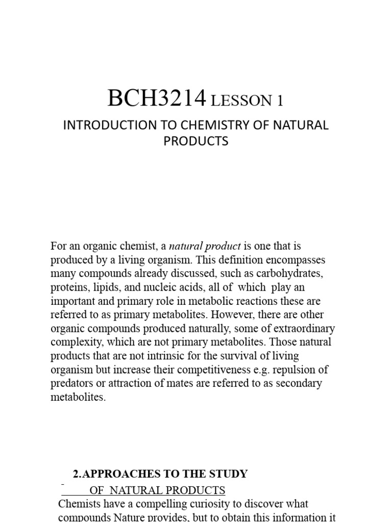 Introduction to Natural Products Chemistry | PDF | Metabolism | Natural ...