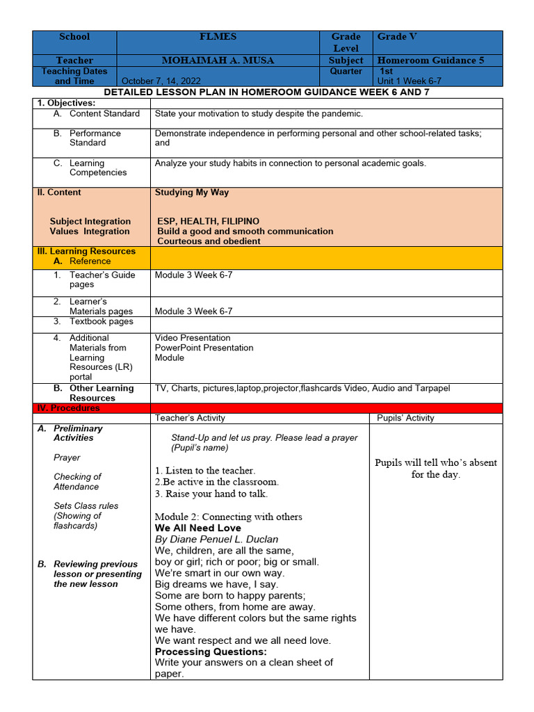 HGP Lesson Plan Module 3 | PDF | Teachers | Behavior Modification