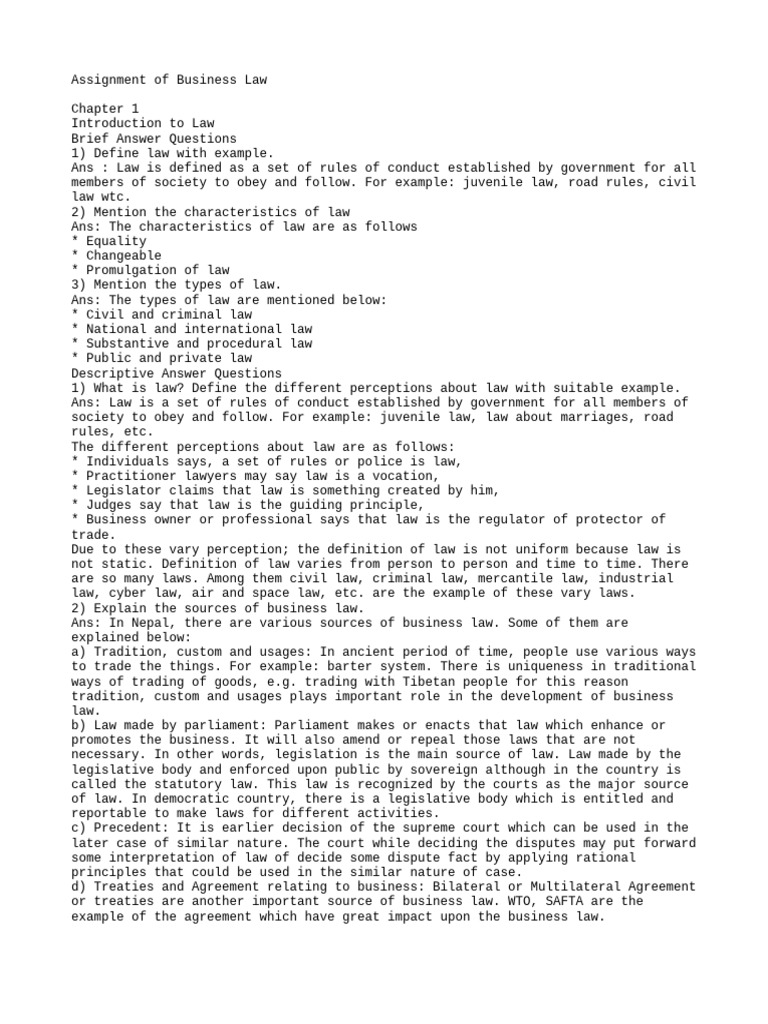 Assignment of Business Law | PDF | Guarantee | Law Of Agency