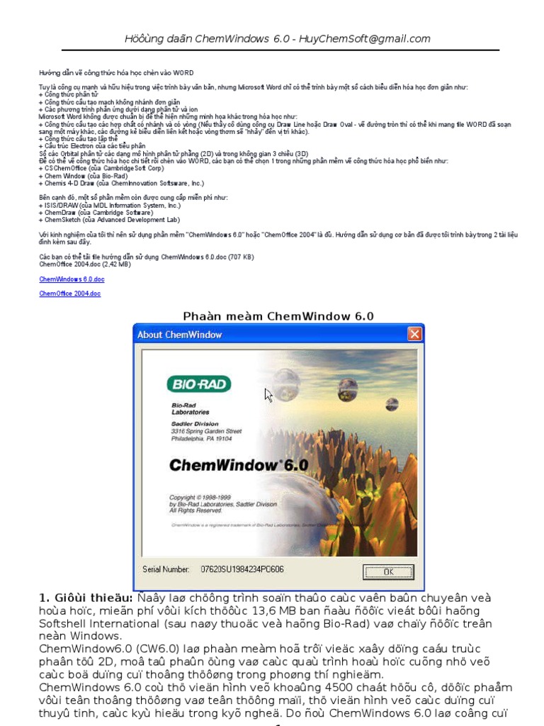 ChemWindows 6.0 | PDF