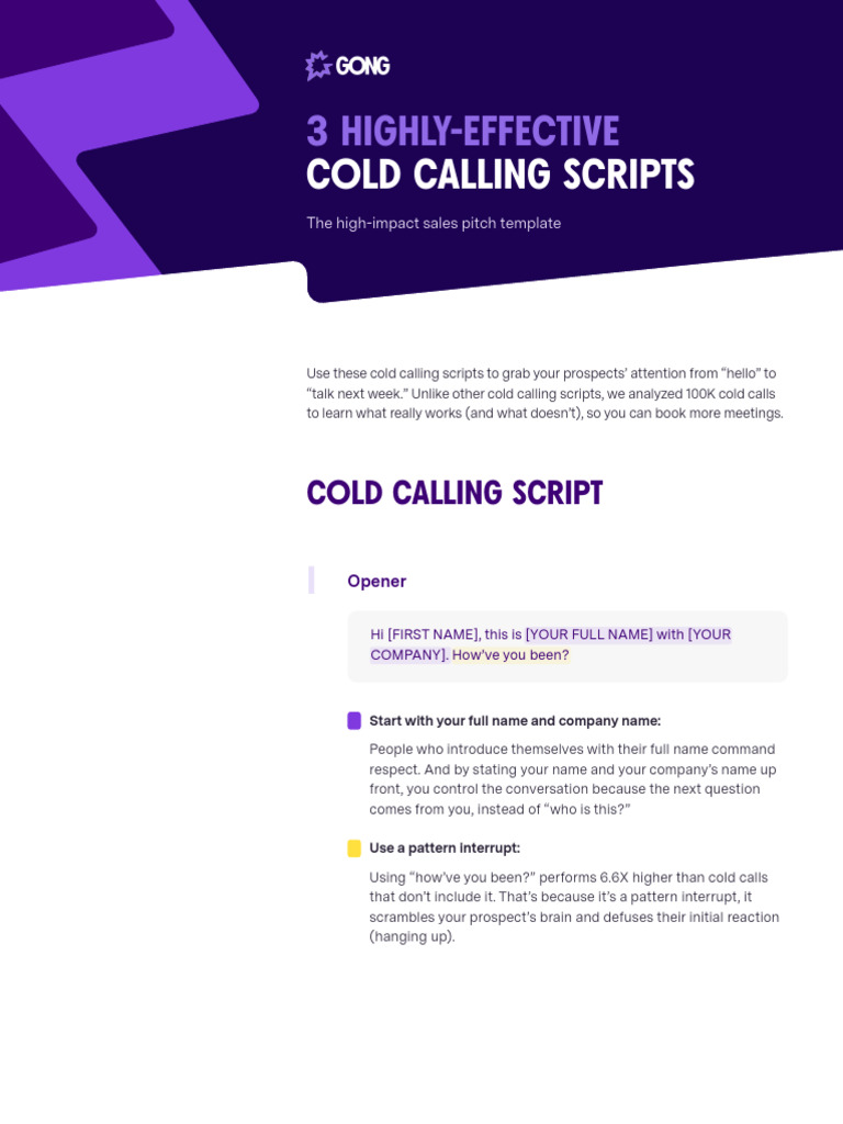 Effective Cold Calling Scripts Guide | PDF