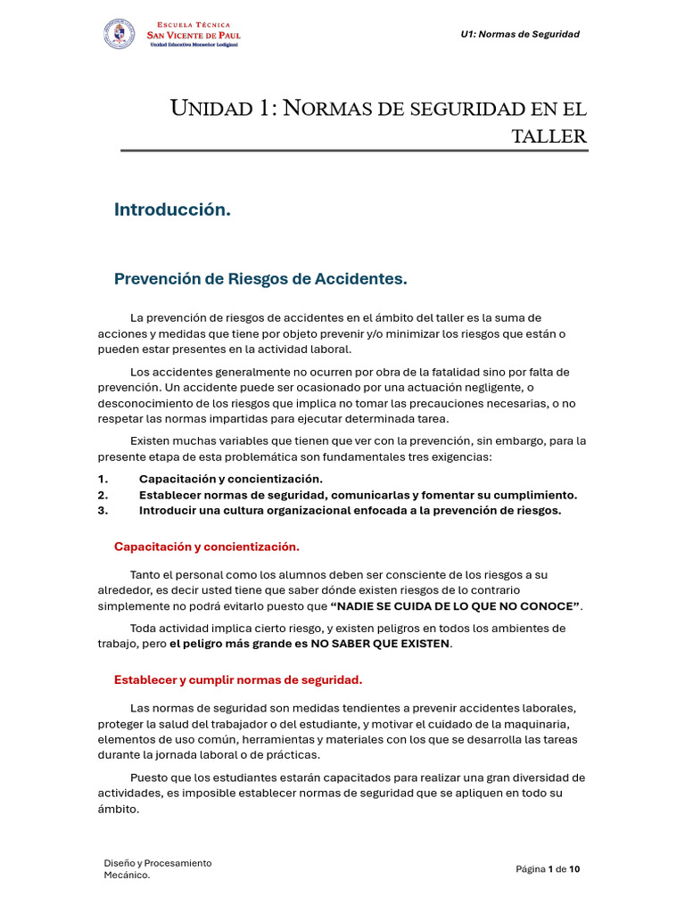 1 - Normas de Seguridad | PDF | Valores | Laboratorios