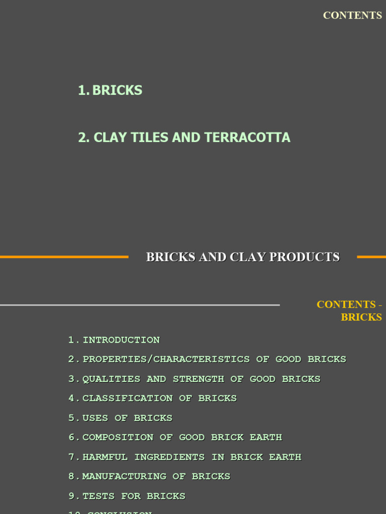 Characteristics and Composition of Bricks | PDF | Brick | Building Materials