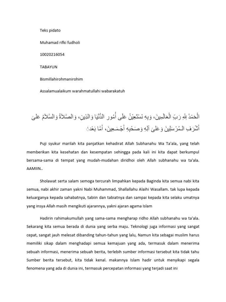 Pentingnya Tabayyun dalam Informasi | PDF