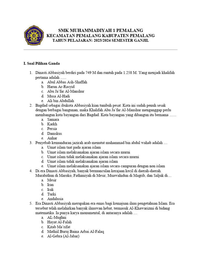 Tarikh Xi Semua Jurusan | PDF | Agama & Spiritualitas