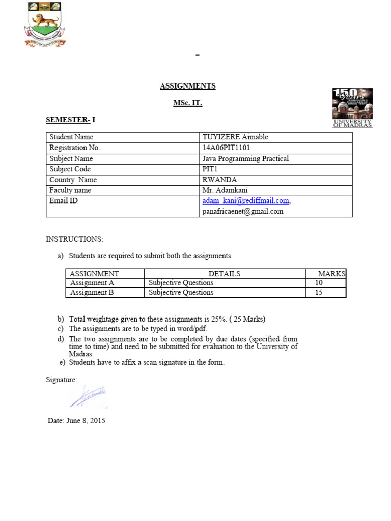 Assignment On Java Programming Practical | PDF | Computing | Computer ... Assignment On Java Programming Practical | PDF | Computing | Computer ...