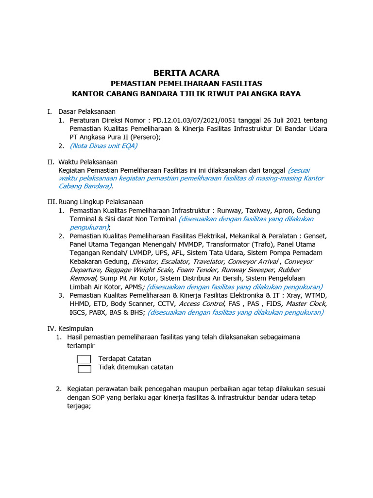 Konsep Berita Acara | PDF