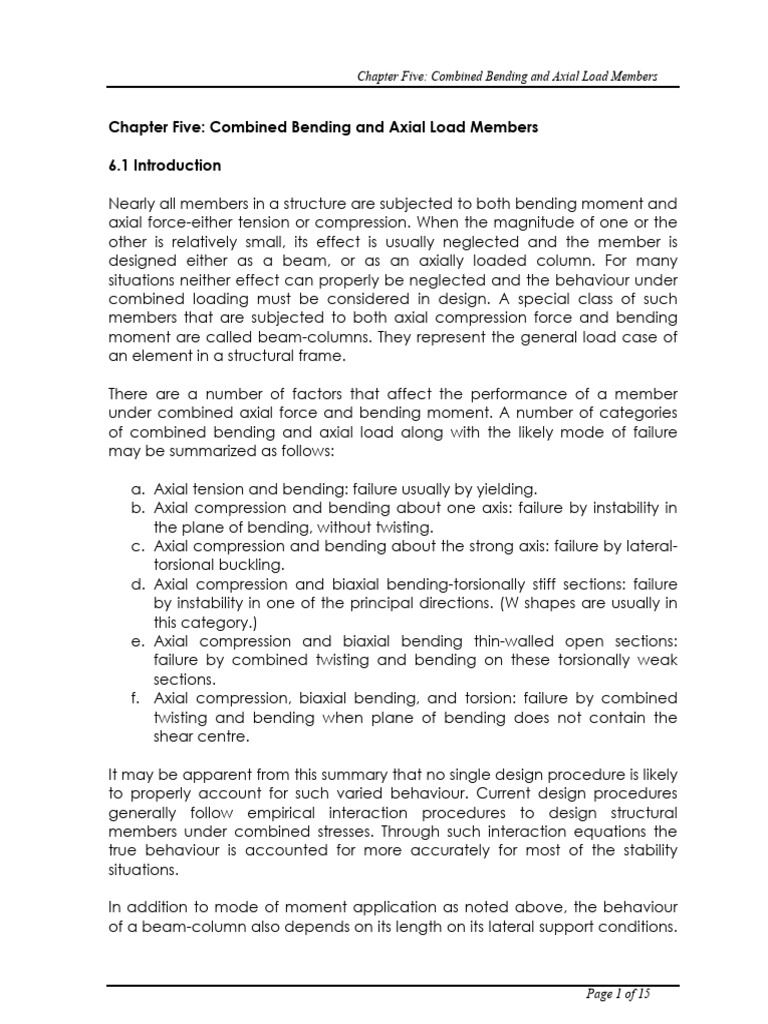 6 Combined Bending and Axial Load Members | PDF | Bending | Buckling