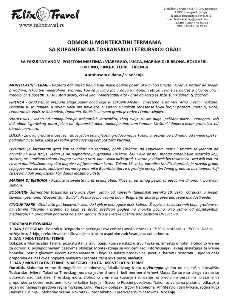 Montekatini -leto 2022 Cenovnik broj 3 od 14.05.2022 | PDF