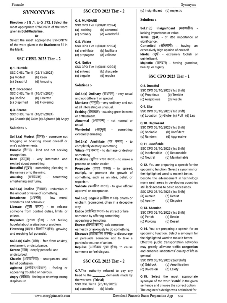 11 Synonyms | PDF | Psychology
