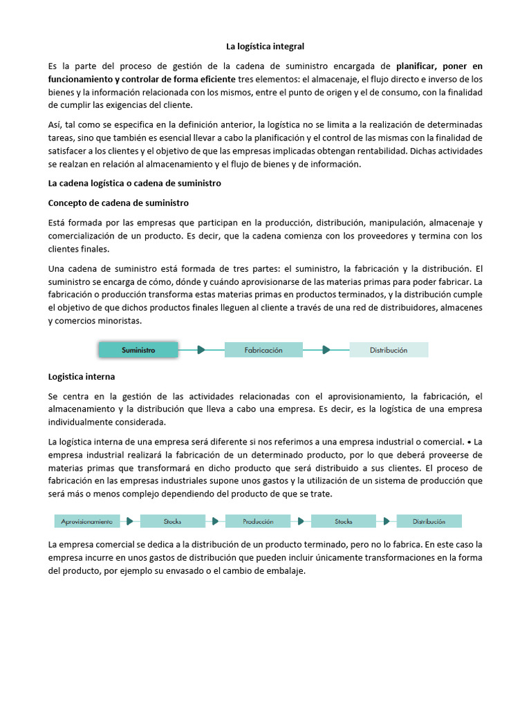 Clase 1 Logistica | PDF | Logística | Business