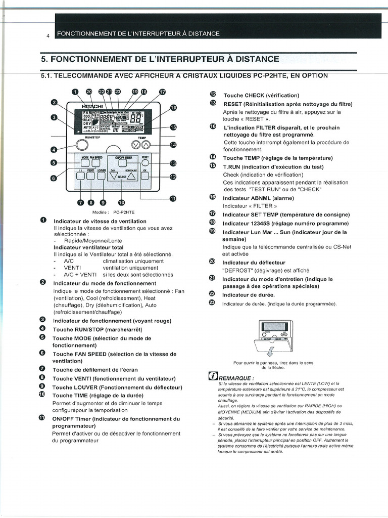 Notice Telecommande Climatiseur | PDF
