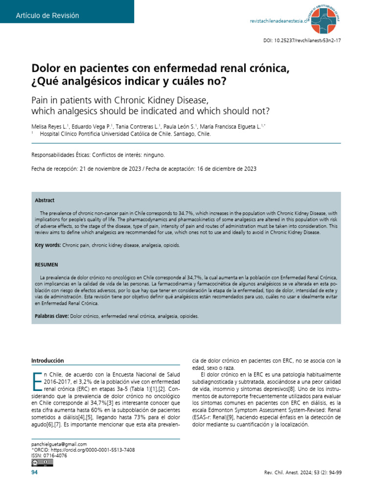 DOLOR EN ERC 2024 | PDF | Medicina CLINICA | Órgano (anatomía)